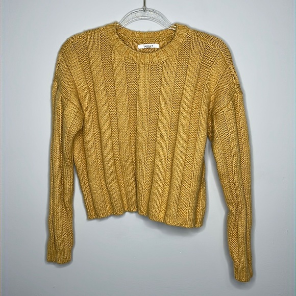 PacSun | Sweaters | Pacsun Mustard Yellow Cropped Knit Sweater | Poshmark